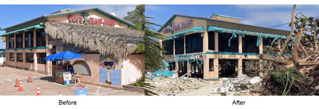 Surge damage to Doc's Beach House on Bonita Beach (from Lauren Hussey ...